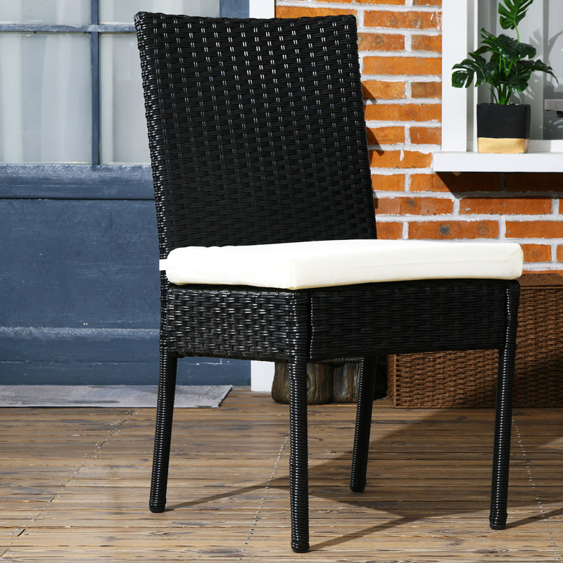 Set Of 4 Outdoor Dining Chairs With Cushions Patio Wicker Dining Chairs